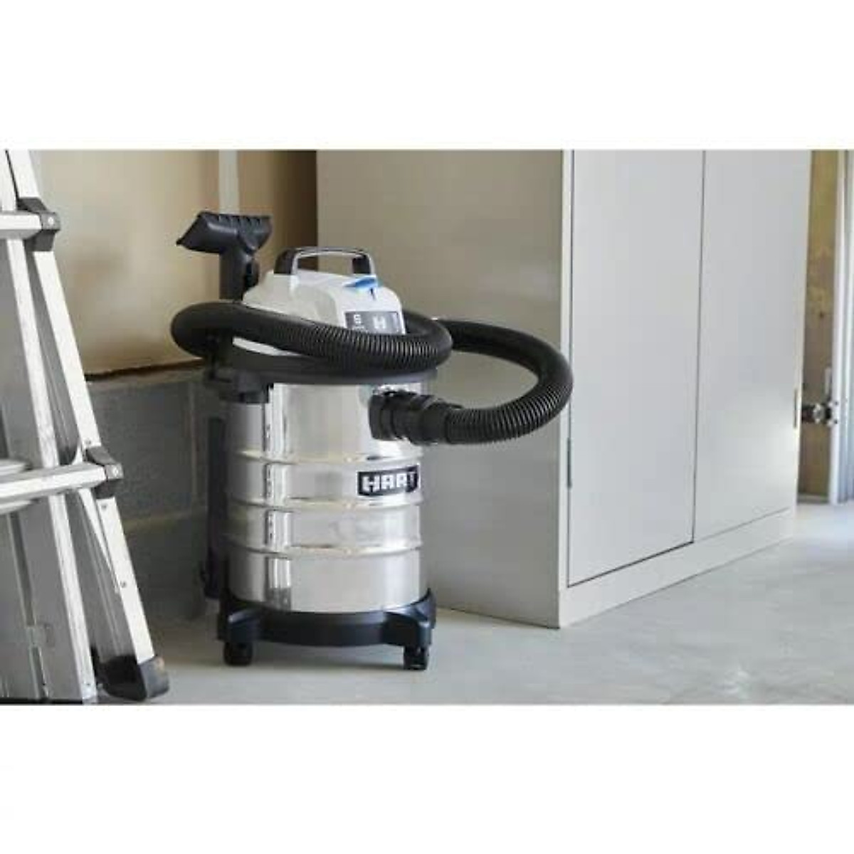 TELES 6 Gallon 5 Peak HP Stainless Steel Wet Dry Vacuum with Casters Powerful Cartridge Filter