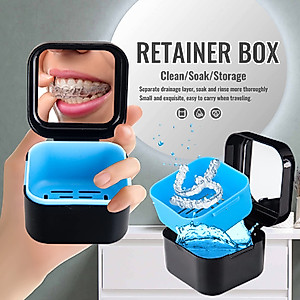 TAOHIHI Retainer Case,Mouth Guard case, Cleaning Crystals,Mouth Guard case, Aligner - White