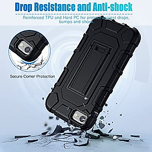 ZoneFoker for iPod Touch 7th Generation Case, iPod Touch 6th / 5th Generation Case Heavy Duty Shockproof Rugged Cover for Apple iPod Touch 7/6/5 Generation Case Black