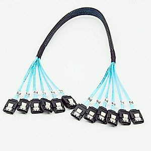 CABLEDECONN High Speed 6pcs/Set Sata 3 SATA Cable SAS Cable 6Gbps for Server 1M