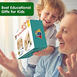 TOY Life Wooden Montessori Screwdriver Board Set for 3 4 5 Toddler & Kid, Preschool Learning Sensory Busy Bus Toys