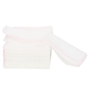 Yaosan Soft Face Muslin Cloths Pure Cotton Facial Cleansing Cloths Reusable Polishing Cleanser- Pack 10 (Blue Edge)