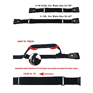 maikun 2 Pieces Buckle Free Belt,White stretch belt, Buckless Elastic Belt Women, Black + White, Waist size 24-50''