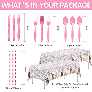 Xenorik Highland Cow Baby Shower Decorations Tableware - Holy Cow Baby Girl Party Supplies, Paper Plate, Cup, Napkin, Tablecloth, Cutlery, Boho Highland Cow Baby Shower Table Decorations | Serve 24