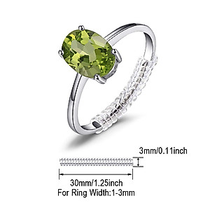 JewelryPalace Class Natural Gemstone Green Peridot Birthstone Solitaire Engagement Rings for Women, Anniversary 14K Gold Plated 925 Sterling Silver Promise Rings for Her Size 8