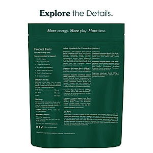 All-in-One Dog Supplement for Advanced Wellness & Longevity, 46 Premium Ingredients for Health Aging, Hip & Joint, Cognition, Skin, Gut & Organs, Vet-Formulated, Adult Formula 2-7 Yrs, 4.9 oz