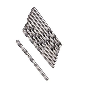Auniwaig 10pcs 0.17" HSS-4241 Round Shank Twist Drill Bit 4.4mm Diameter, Silver Grind Heat Treatment Drilling Tool, for Steel Aluminum Alloy