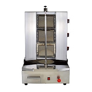 BNDHKR Shawarma Propane Gyro Machine Gas Kebab Doner Automatic Vertical Broiler with 3 Burners