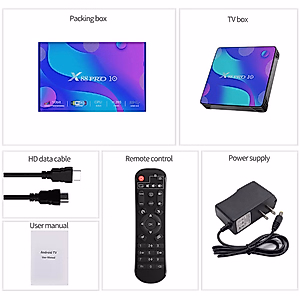 Android 11.0 TV Box, 4GB RAM 32GB ROM RK3318 Quad-Core Support 2.4G/5.8G Dual WiFi Bluetooth 4.0 Ethernet LNA 3D 4K