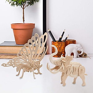 JOYIN 8 Pcs DIY Kids 3D Wooden Puzzles, Animals Brain Teaser Puzzles, Kids Arts and Crafts, Indoor Activity, Non-Toxic Plywood with Grooved Edges, Christmas Fun Gifts Classroom Prize