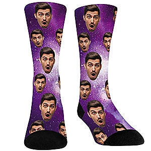 Jecivila Custom Face Socks with Photo, Personalized Funny Crew Sock - Print Your Picture, Customized Fun Gifts for Men Women