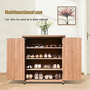 MUWIZ Outdoor Storage Shed, Storage Shed and Tool Shed Garden Rainproof Box, Table Waterproof Sunscreen Farm Tools Garden Balcony Storage Arrangement Cabinet