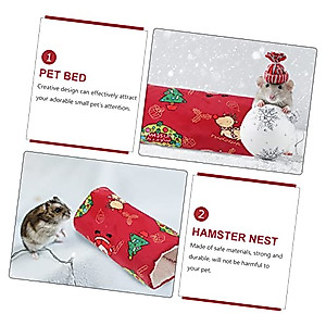 BCOATH 1pc Christmas Living Squirrel Animal Rabbit Nest Cage Tunnels Chinchillas Mice Habitats Plush Comfortable for Parrots Hut Pet Dwarf Exploration Hedgehogs Interesting Tunnel
