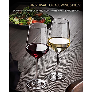 JBHO 17 oz Lead-Free Wine Glasses Set of 4, Hand Blown Durable Crystal Wine Glasses for Daily Use and Hosting Guests, Thin Rim for Serving Red and White Wine, Gift packing for any occasion