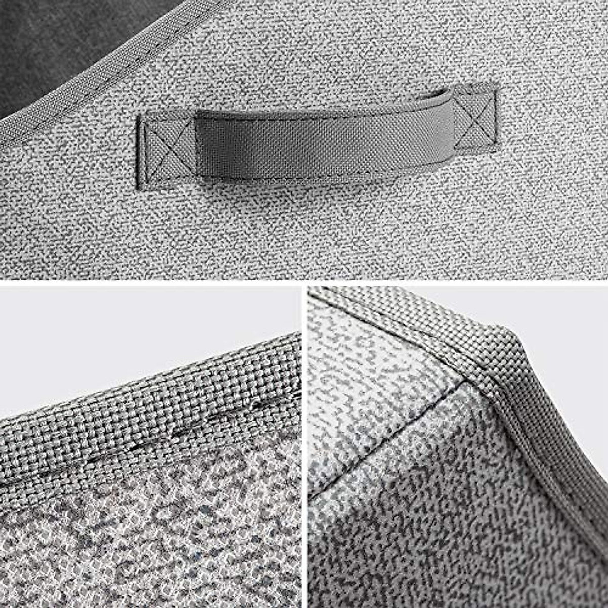 artsdi Set of 4 Large Capacity Storage Bins and Baskets with Handles, Closet Shelf Organizer Bins, Foldable Trapezoid Storage Box for Shelves,Clothes,Baby Toiletry,Toys,Towel,DVD,Book, Jumbo,Gray