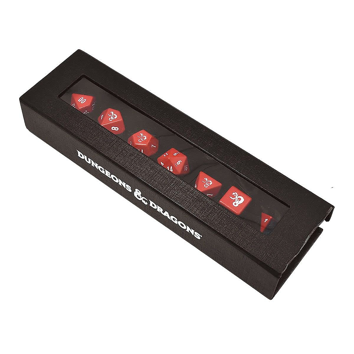 Heavy Metal Red and White RPG Dice Set for Dungeons & Dragons