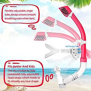 Uniswim Rotate Function Kids Training Snorkel for Lap Swimming Snorkel for Boys Girls 6-15 Years Old for Swimming Diving Snorkeling