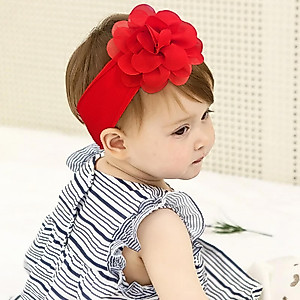 CÉLLOT 20 Colors 4 Inch Chiffon Flower Baby Girls Headbands Soft Elastic Nylon Hairbands for Newborn Infant Toddler Girls Kids