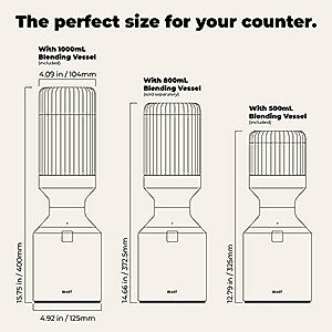 Beast Blender + Hydration System | Blend Smoothies and Shakes, Infuse Water, Premium Kitchen Countertop Design, 1000W (Carbon Black)