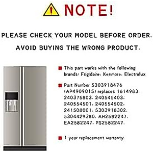 5303918476,241508001 Refrigerator Defrost Control Board compatible for Frigidaire,Electrolux Defrost Time Board PS2582247, AP4909015, 1614983, 5303918302, 5304429380