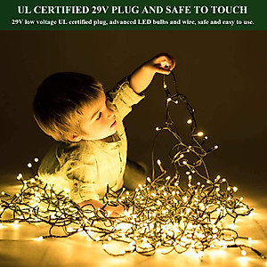 Haynery 500 LED Christmas String Lights Outdoor Indoor with Remote, 164FT Waterproof Extendable Christmas Lights Plug in Twinkle Lights for Christmas Tree Party Garden Decoration, Warm White