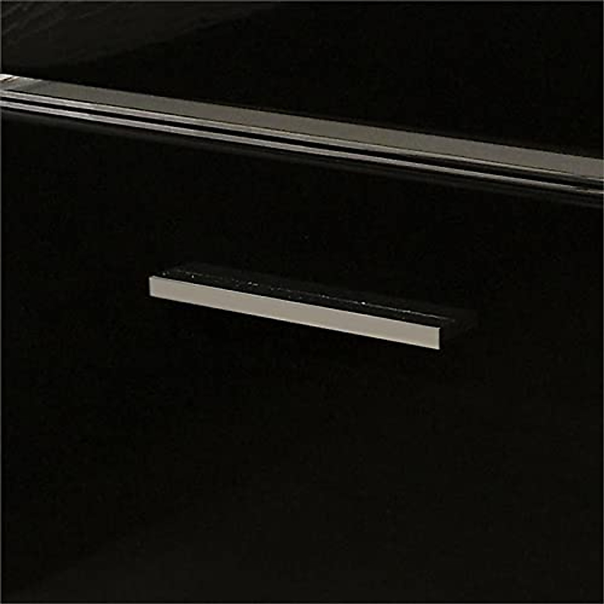 BOWERY HILL 2pc Black Wood Bedroom Set - 2 Nightstands Finish