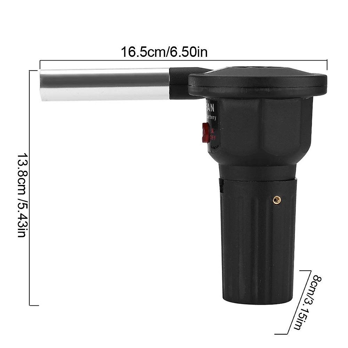 Honio 16.5 X 8 X 13.8cm Fire Blower BBQ Blower Battery Operated Picnic Grill Barbecue Camping for Charcoal