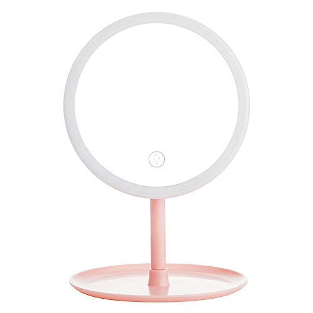 LIMEI-ZEN Lighted Makeup Mirror, 21 LED Cosmetic Mirror Touch Screen Dimming 90° Rotation with Stand Charging Vanity Mirror USB Charging with Lithium Battery Mirrors