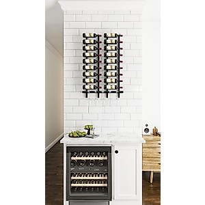 VintageView W Series Wine Rack 2 | Modern Wall Mounted Wine Storage (6 Bottles, Matte Black)
