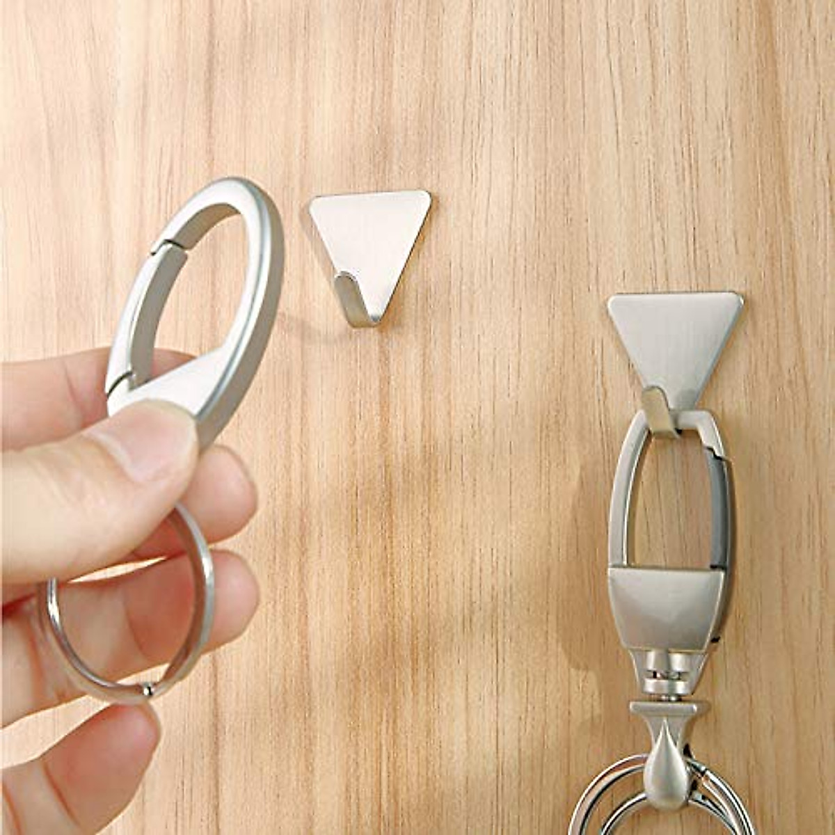MXY Wall Hook Mini Stainless Steel Brushed Self Adhesive Bathroom Towel Single Hooks Wall Mounted 4 Units Pack Each Can Withstand Within 18 Ounces