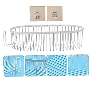 Alipis 1pc Storage Rack Hanging Shelves for Wall Towel Rack with Shelf Wall Mounted Shelves Wall Storage Rack Multi-Function Storage Shelf Punch-Free Kitchen Rack Bathroom Storage Rack