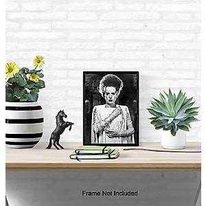 Bride of Frankenstein Poster - 8x10 Frankenstein Decor - Horror Movie Posters - Hollywood Movie Wall Art Decor Photo - Home Theater Decoration for Women - Bridal Shower Gifts - Mary Shelley