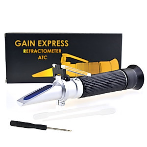 Gain Express Dual Scale Salinity Refractometer ATC 0-100ppt (0-10%) & 1.000-1.070 Specific Gravity, Portable Meter Tester for Seawater Salt Sea Water Aquarium Brackish Reef Tank Marine