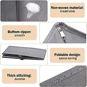 Thenshop 18 Set Closet Dresser Drawer Organizers, Foldable Cloth Storage Box Closet Dresser Drawer Divider Organizer Fabric Containers Basket Bins for Underwear Baby Clothes Socks (Dark Gray)