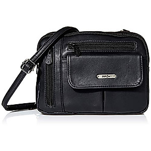 MultiSac womens Zippy Triple Compartment Crossbody Bag Cross Body, Black (Vintage Nappa), One Size US