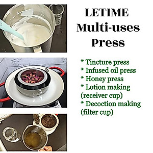 LETIME Multiuses Press - Tincture, Infused Oil, Infused Honey, Tea, Decoction, Herb Separation Press