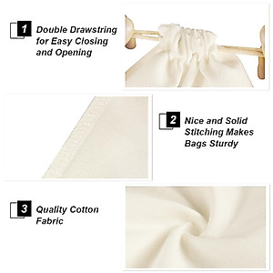 HRX Package 20pcs Muslin Bags 5x7 inch, Cotton Drawstring Pouches Sachet Bags for Gift Party Favors Jewelry DIY