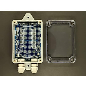 qBoxMini DIY IOT Enclosure Kit (No SMA), IOT Enclosure for Arduino MKR Feather ESP32 Cellular LoRa WiFi Board, Waterproof IP65 Enclosure with Glands, prototyping PCB
