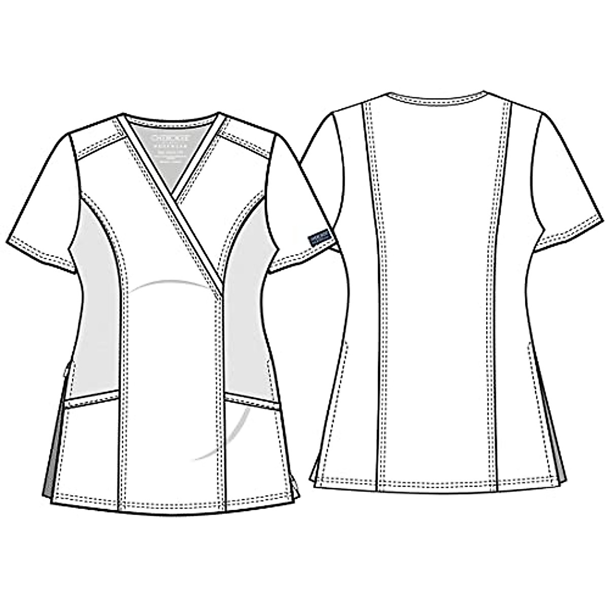 Cherokee Women Scrubs Top Workwear Revolution Maternity Mock Wrap WW688, S, Navy