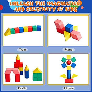 70 Pcs Wood Geometric Solids, Mini 3D Shapes for Teaching, Classroom Manipulatives for Elementary School, Geometric Shapes 3D Shape Blocks for Kids Geometry Math Kindergarten Preschool Learning