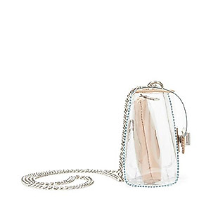 Steve Madden womens Clutch Crossbody Bag, Clear, 8 L x 5 H 3 W US