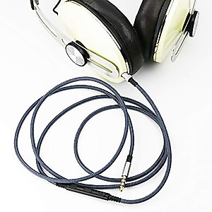 NewFantasia Headphone Cord Audio Cable with Lock Connector for Sennheiser Momentum, Momentum 2.0, Momentum 3, HD1 Headphone, Remote Volume Control Mic for Samsung Galaxy Huawei Android Phone