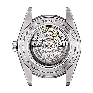 Tissot Men's Gentleman Auto Swiss Automatic Dress Watch with Stainless Steel Strap, Grey, 21 (Model: T1274071109101)