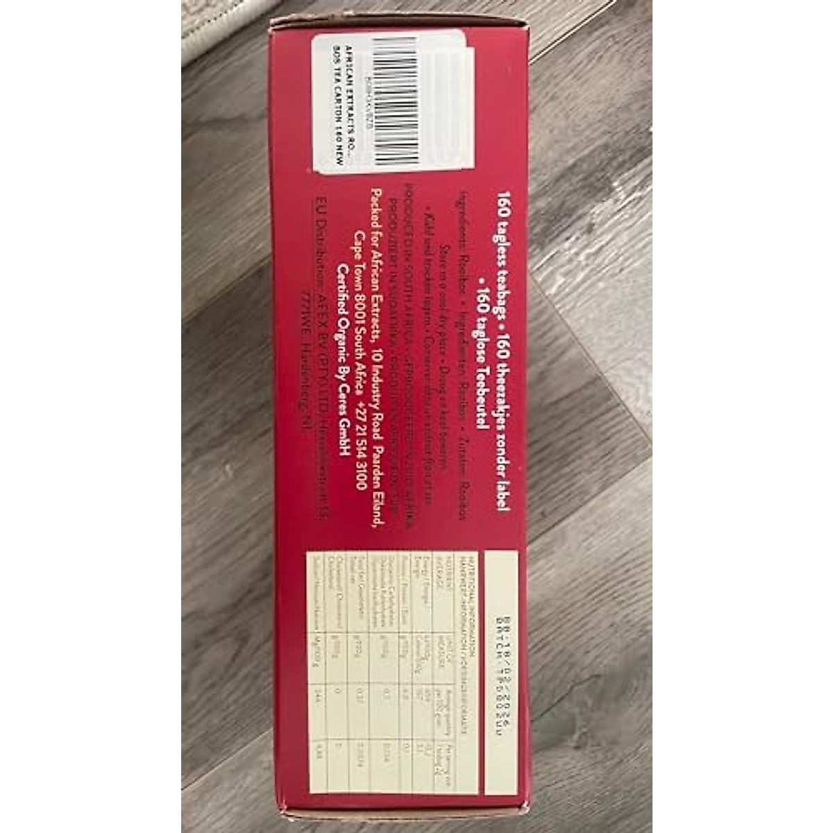 African Extracts Rooibos Tea - with Bonus SKINCARE Pack -160 Teabags USDA Organic South African 100% Pure Caffeine Free Fairtrade