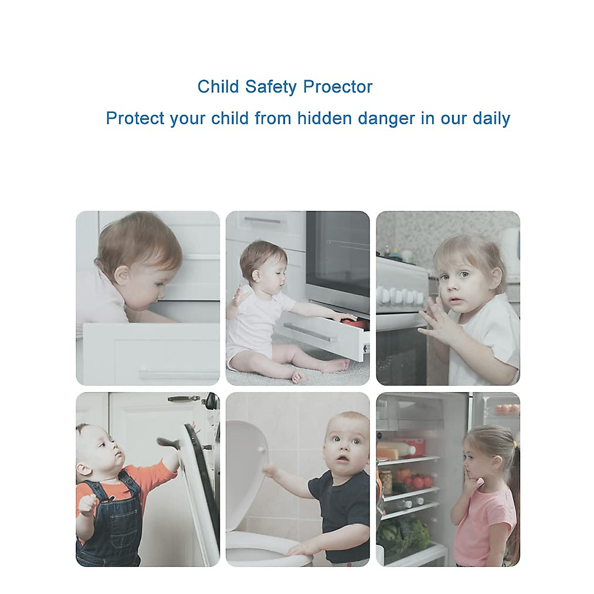 Yyinone 10pcs Baby Safety Strap Locks for Cabinets, Drawers, Fridge, Dishwasher, Toilet Seat, Closet, Oven,Trash Can, Adhesive No Drilling Child Proofing Safety Locks