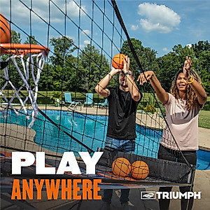 Triumph Sports Run n Gun Arcade Basketball Shootout Game Fully and Semi Assembled Out of The Box Fold Out and Play! Folds 100% Flat for Complete Storage Fully Portable, Play Inside or Outside
