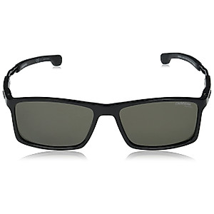 Carrera Men's 4016/S Rectangular Sunglasses, Black/Polarized Gray, 55mm, 16mm