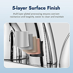 Cinwiny Polished Chrome 4 Inch Centerset Bathroom Sink Faucet Deck Mount Two Handles Vanity Faucet Mixer Tap with Pop up Drain Assembly