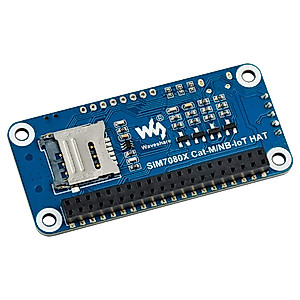 NB-IoT/Cat-M(eMTC)/GNSS HAT for Raspberry Pi 4B/3B+/3B/2B/B+/A+/Zero/Zero W Based on SIM7080G,Globally Applicable,Onboard USB Interface and Voltage Translator SIM Card Slot Support ONLY 1.8V SIM Card