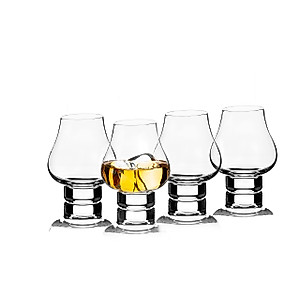 LUXBE - Bourbon Whiskey Brandy - Crystal Glasses Snifter 7.1-ounce, Set of 4 - Handcrafted Lead-Free Glass - Great for Spirits Drinks - Tasting Glasses - Tequila Shots - Scotch Cognac - 210ml